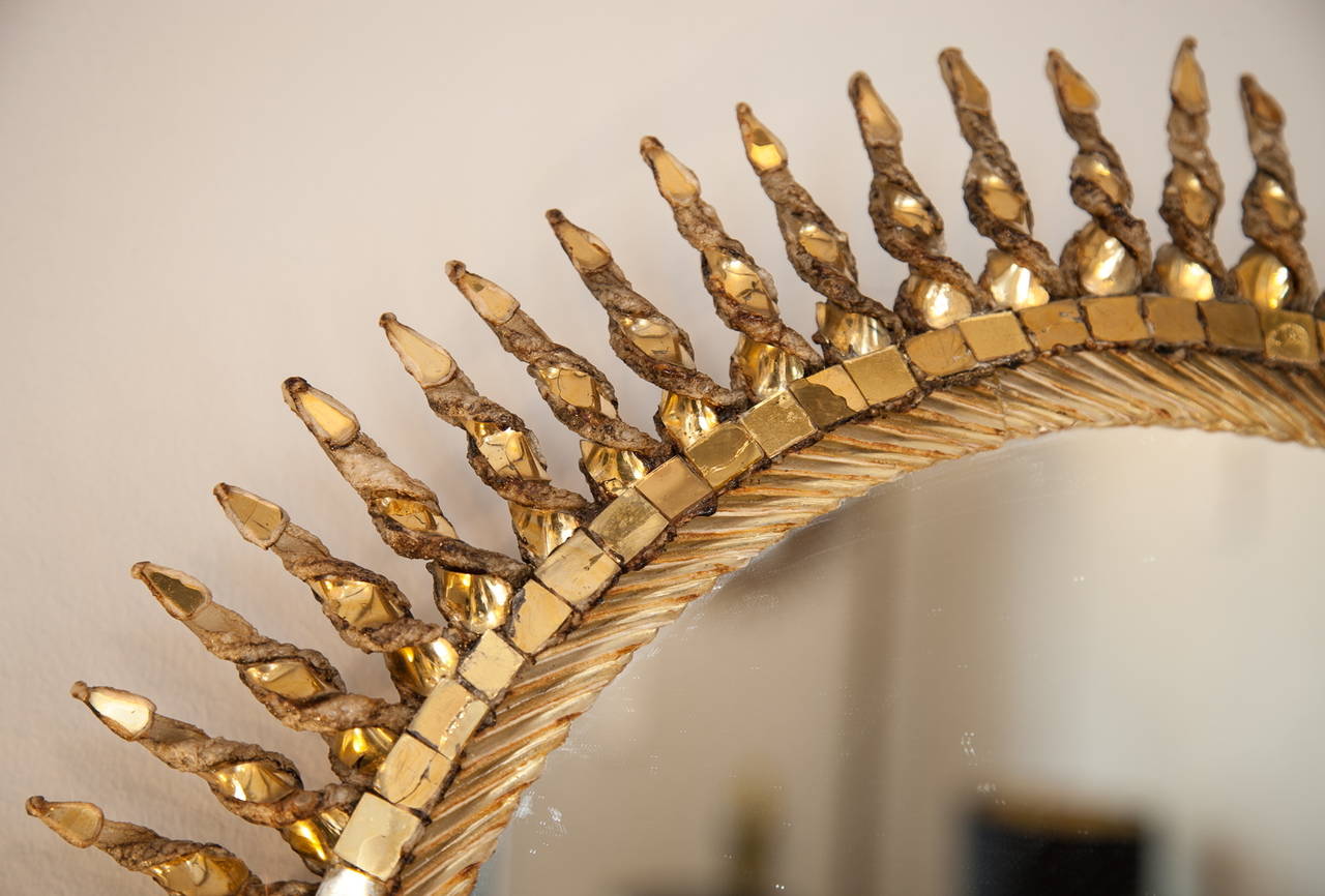 Line Vautrin Mirror "Soleil Torsade," France circa 1958 at 1stDibs