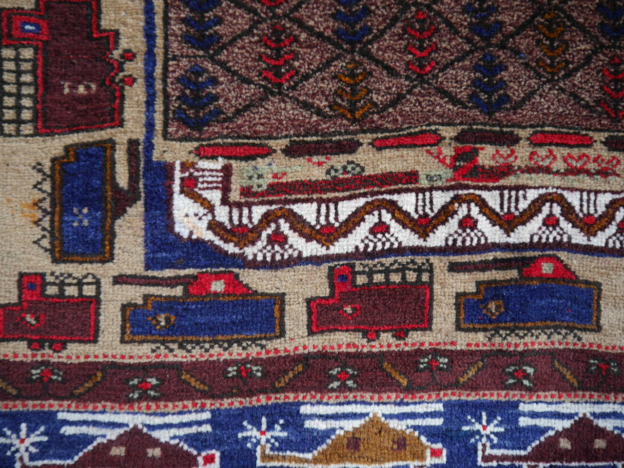 Vintage Afghan War Rug with Tanks and Helicopters For Sale at 1stdibs