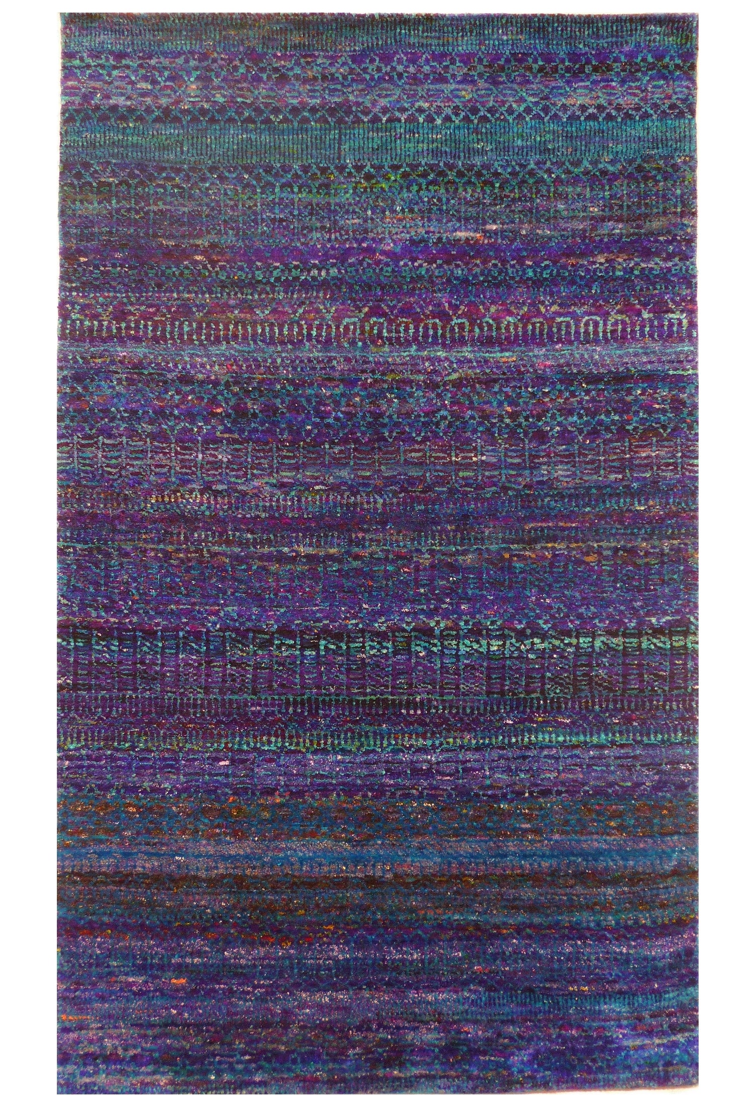 Vintage Sari Silk Rug In Aqua Blue, Green And Violet at 1stDibs | sari ...