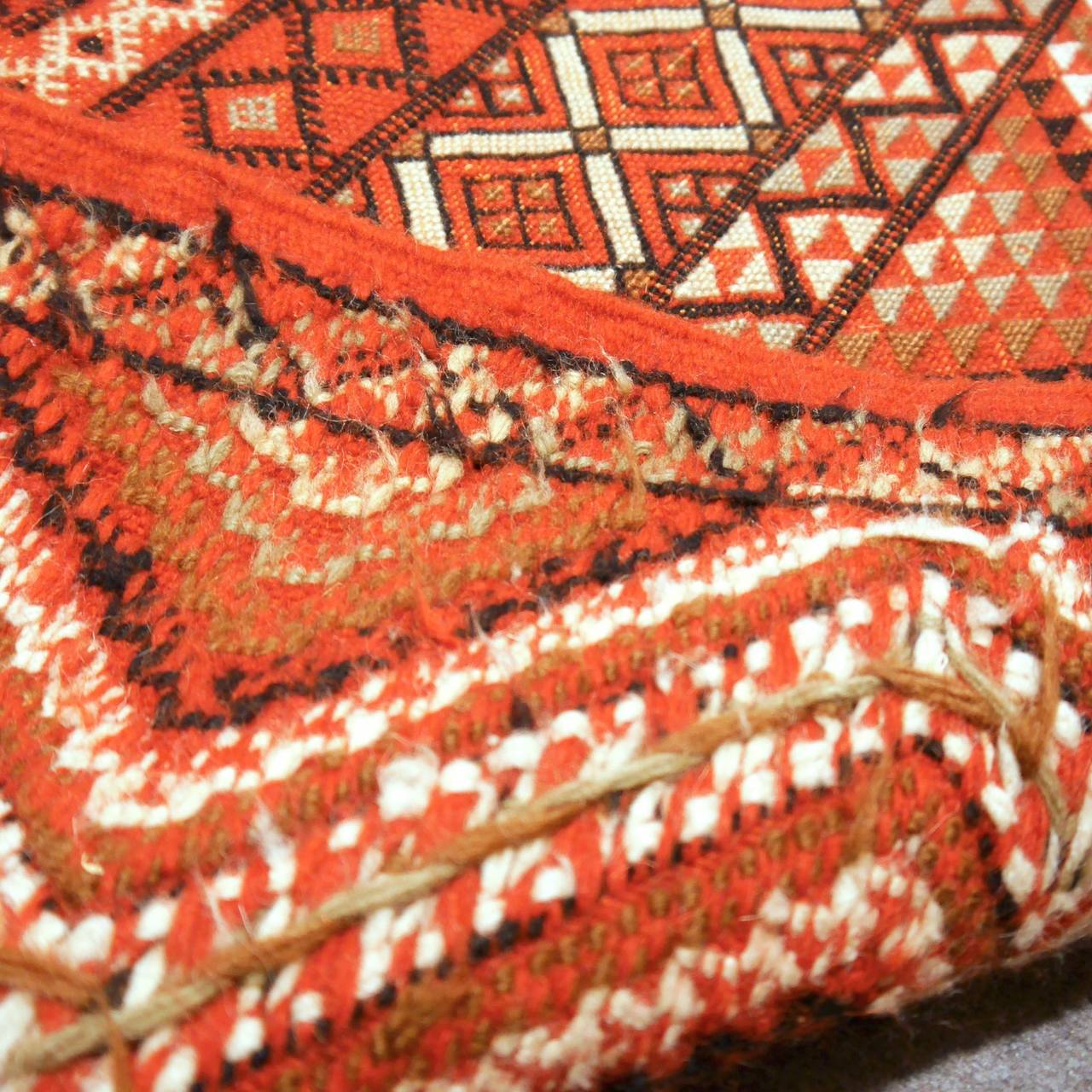 Vintage Moroccan Embroided Berber Kilim Rug For Sale at 1stDibs