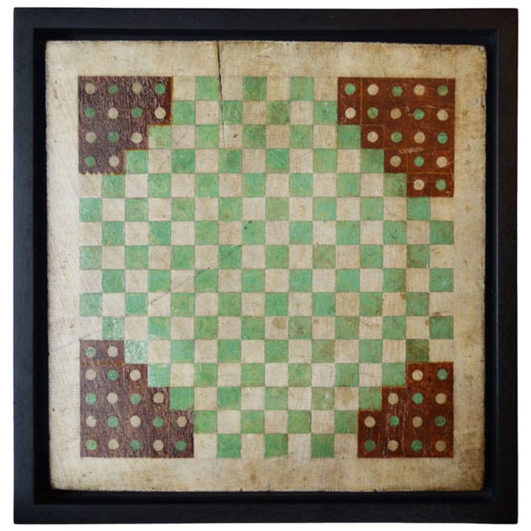 New England Painted Halma Game Board For Sale at 1stDibs