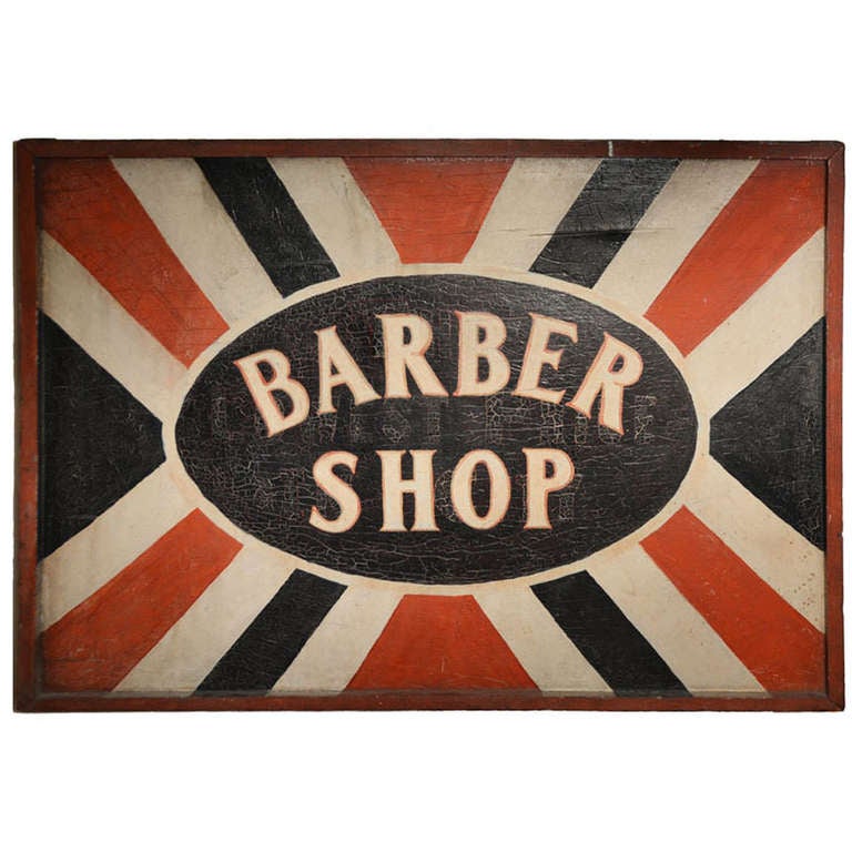 Folk Art Barber Shop Trade Sign at 1stDibs