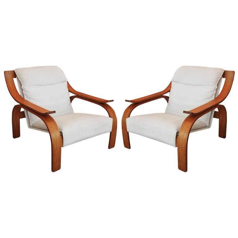 Pair of Woodline Arm Chairs by Marco Zanuso at 1stDibs