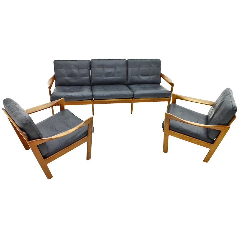 Seating Group By Illum Wikkelso, Sofa, Teak, Denmark at 1stDibs