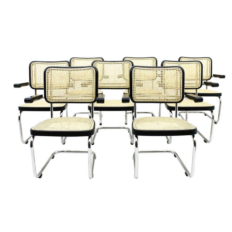 Rare Set of Eight Steel Tube Lobby Chairs S67F by Mart Stam for Thonet ...