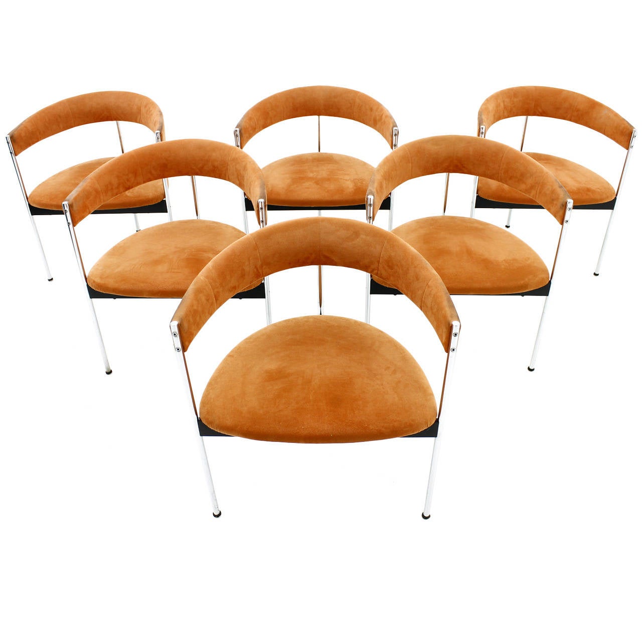 Set of Six Dining Room Chairs by Dieter Waeckerlin, Switzerland, 1960s ...