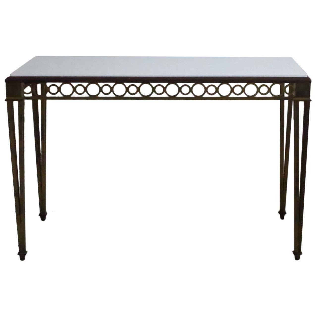 Paul M. Jones Console Table in Bronze and Marble at 1stDibs