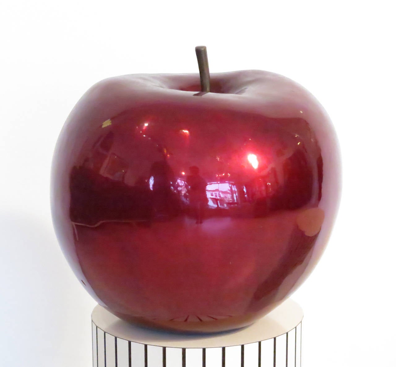 Large Enameled Bronze Apple Sculpture at 1stDibs
