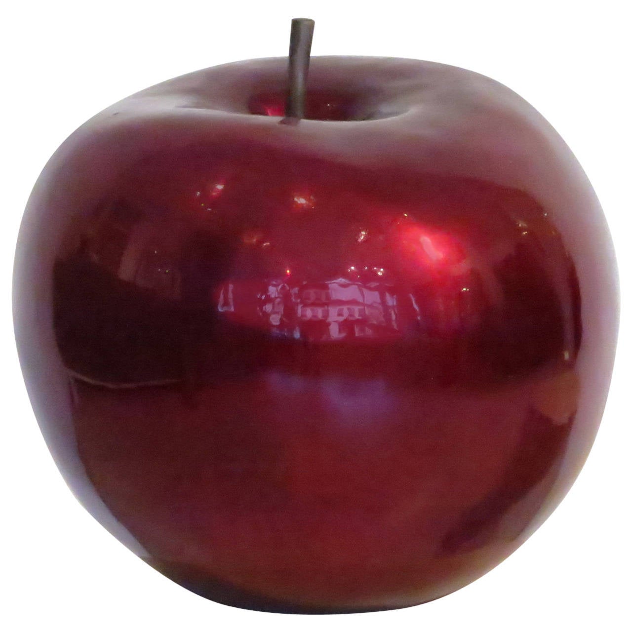 Large Enameled Bronze Apple Sculpture at 1stDibs