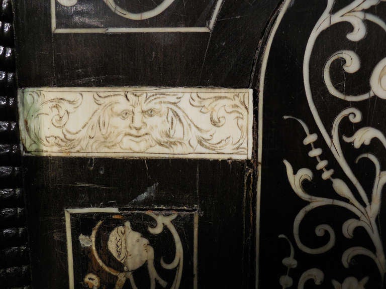 Italian Ebony Cabinet with Ivory Inlay at 1stDibs