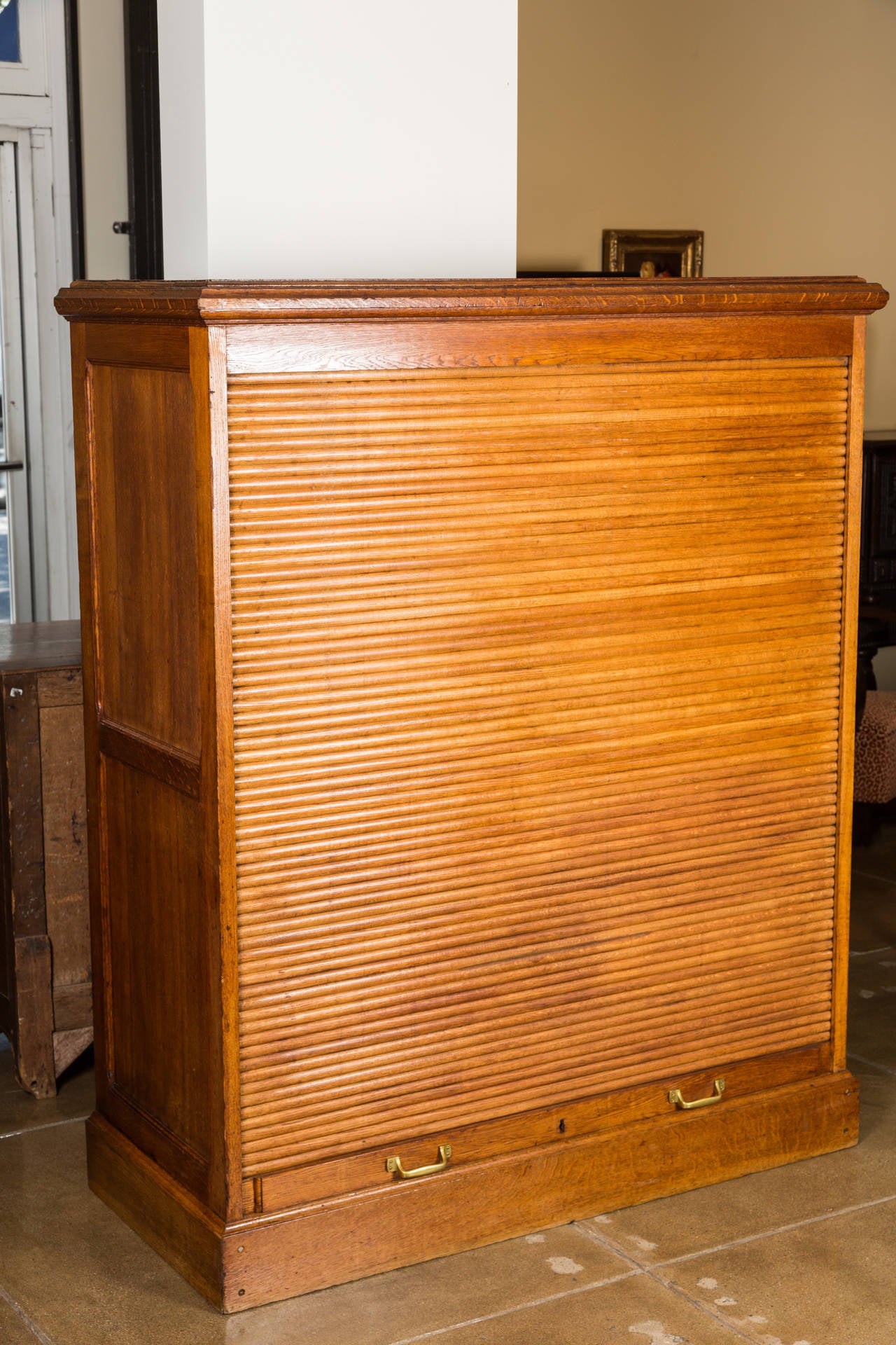 Filing Roller Cabinet in Solid Oak at 1stDibs