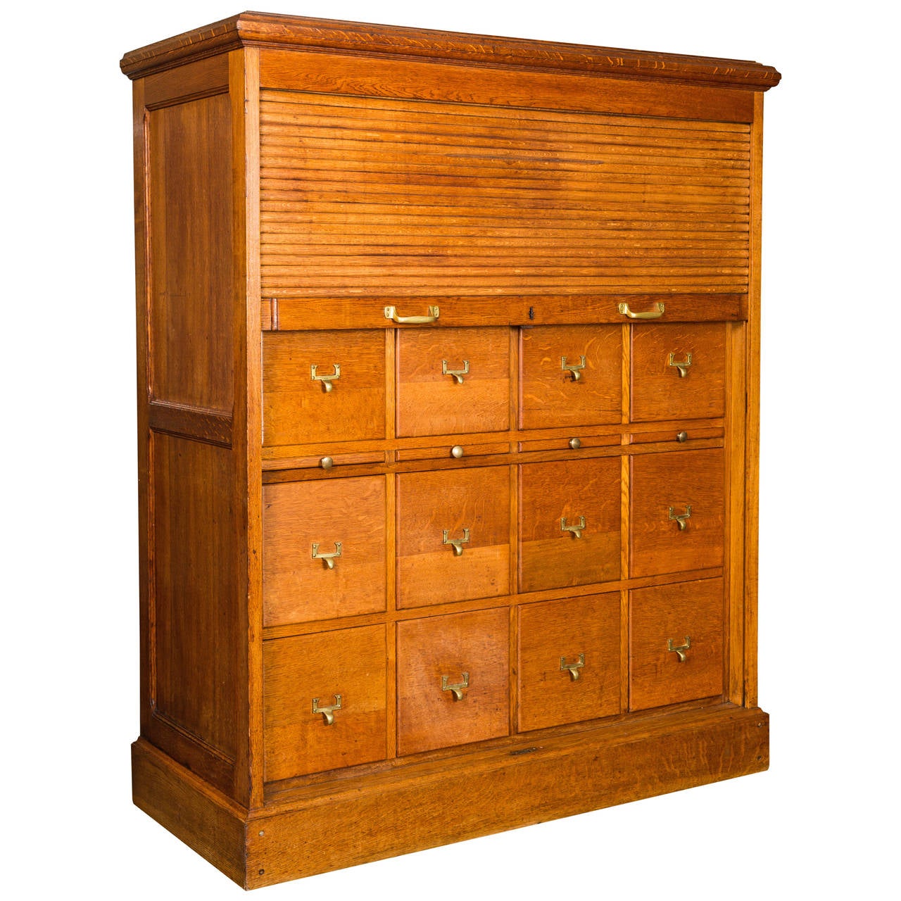 Filing Roller Cabinet in Solid Oak at 1stDibs