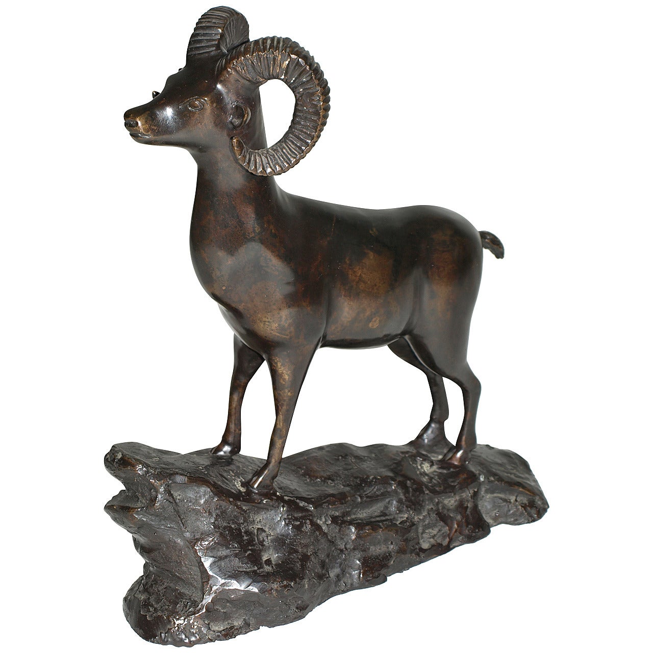 Mid Century Style Bronze Aries at 1stDibs
