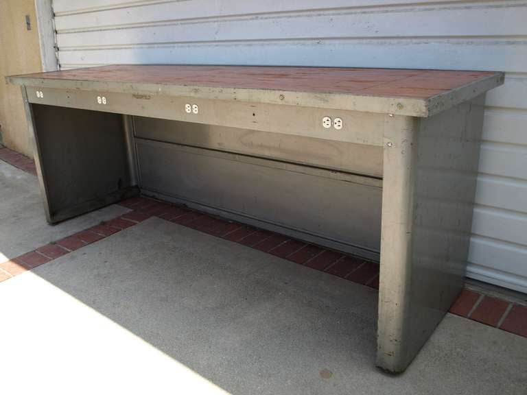 8ft Industrial Work Table by Pressweld at 1stDibs