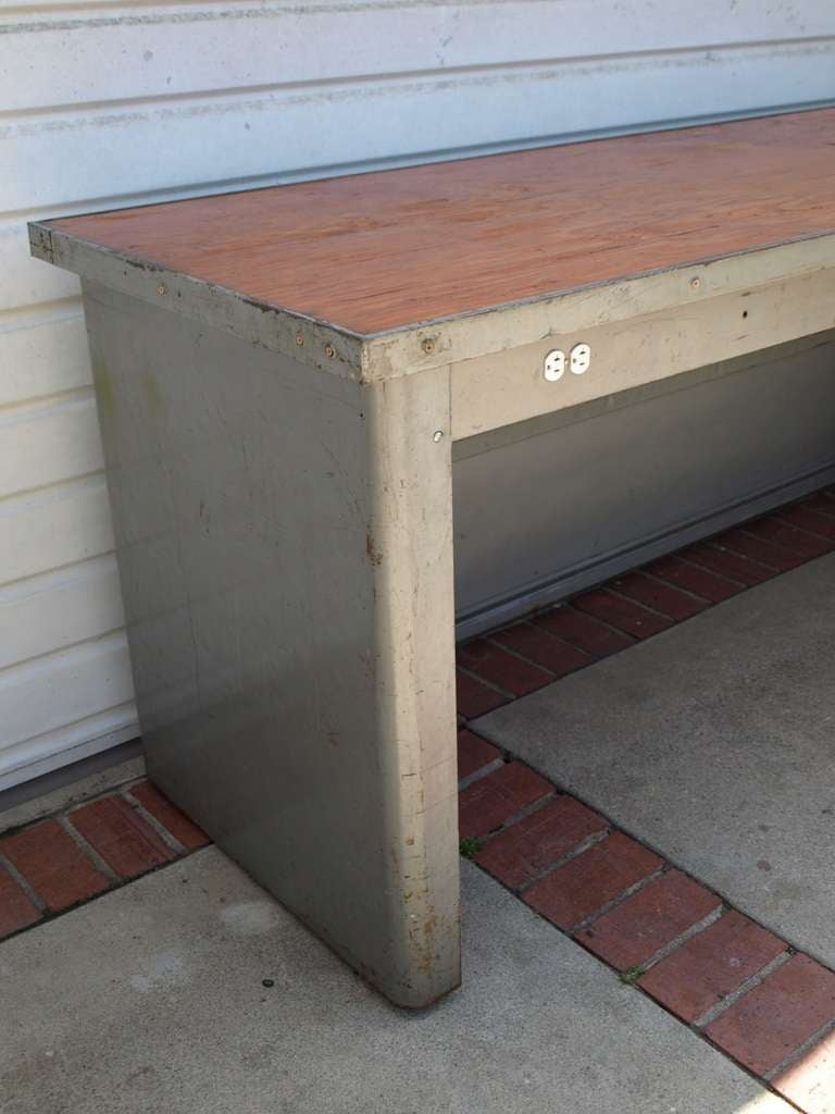 8ft Industrial Work Table by Pressweld at 1stDibs