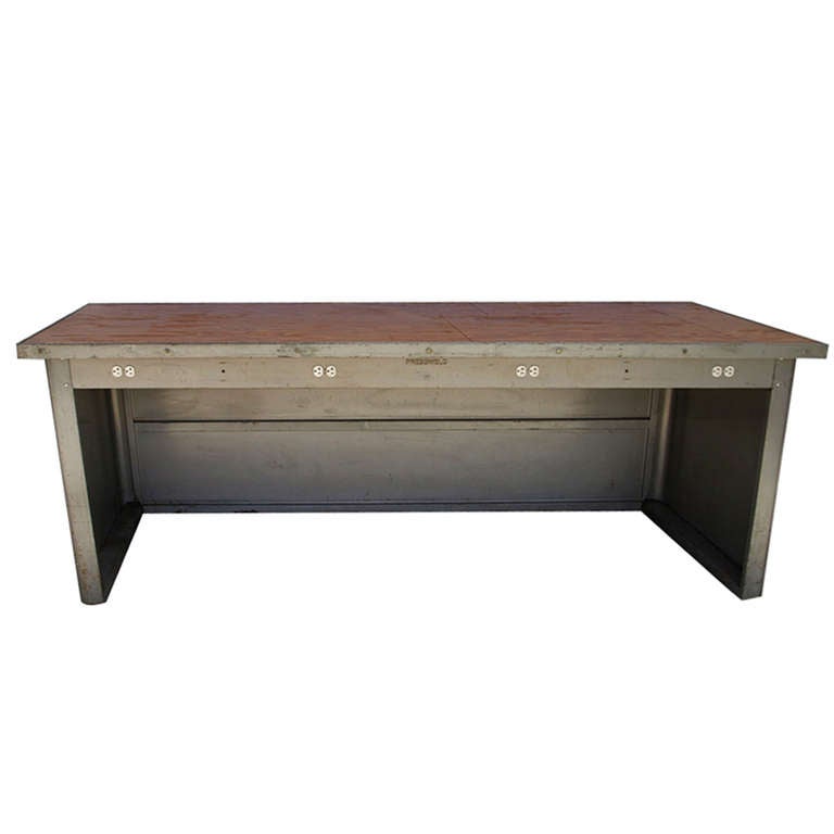 8ft Industrial Work Table by Pressweld at 1stDibs