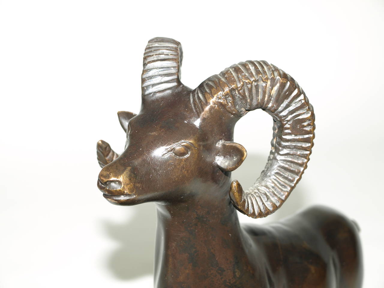 Mid Century Style Bronze Aries at 1stDibs