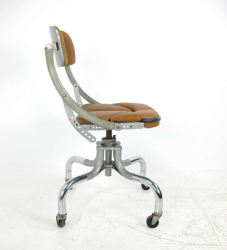 Do More or "Domore" Industrial "Air Duct" Leather Desk Task Chair For ...