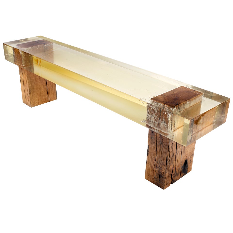 Nucleo "Wood Fossil Bench" at 1stDibs