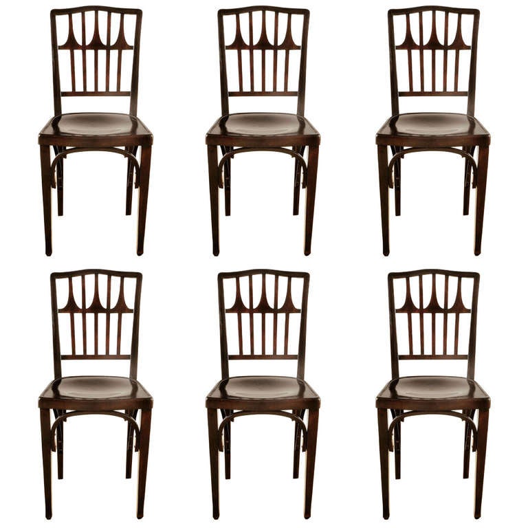 Six Chairs by Jacob and Josef Kohn, Vienna For Sale at 1stDibs
