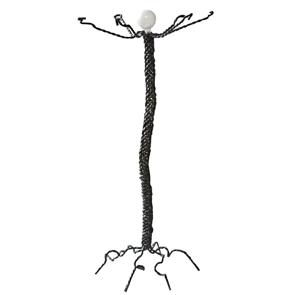 Twisted Steel Rod Floor Lamp For Sale at 1stDibs