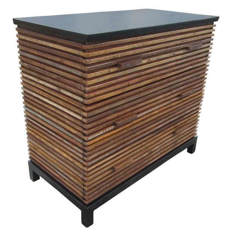 Three Drawer Wood Slat Dresser at 1stDibs | slatted dresser, slatted ...