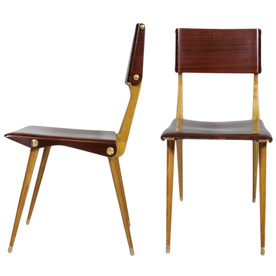 Pair of Carlo De Carli Chairs, Figli di Amedeo Cassina, Meda, 1954 at ...