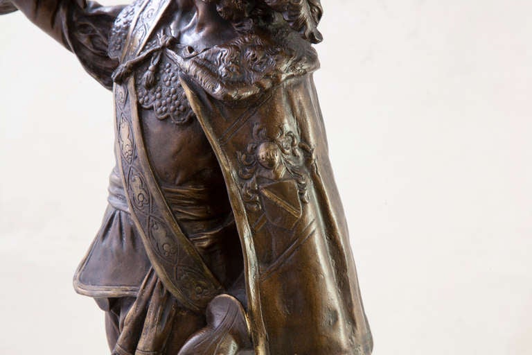 Large 19th Century Bronze Statue of a Renaissance Herald, Signed ...