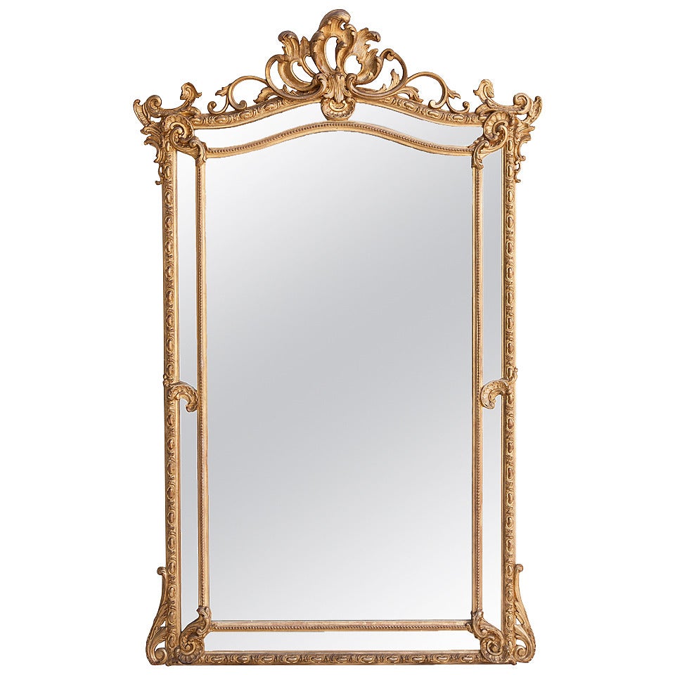 Large 19th Century Giltwood French Regency Style Mirror at 1stDibs