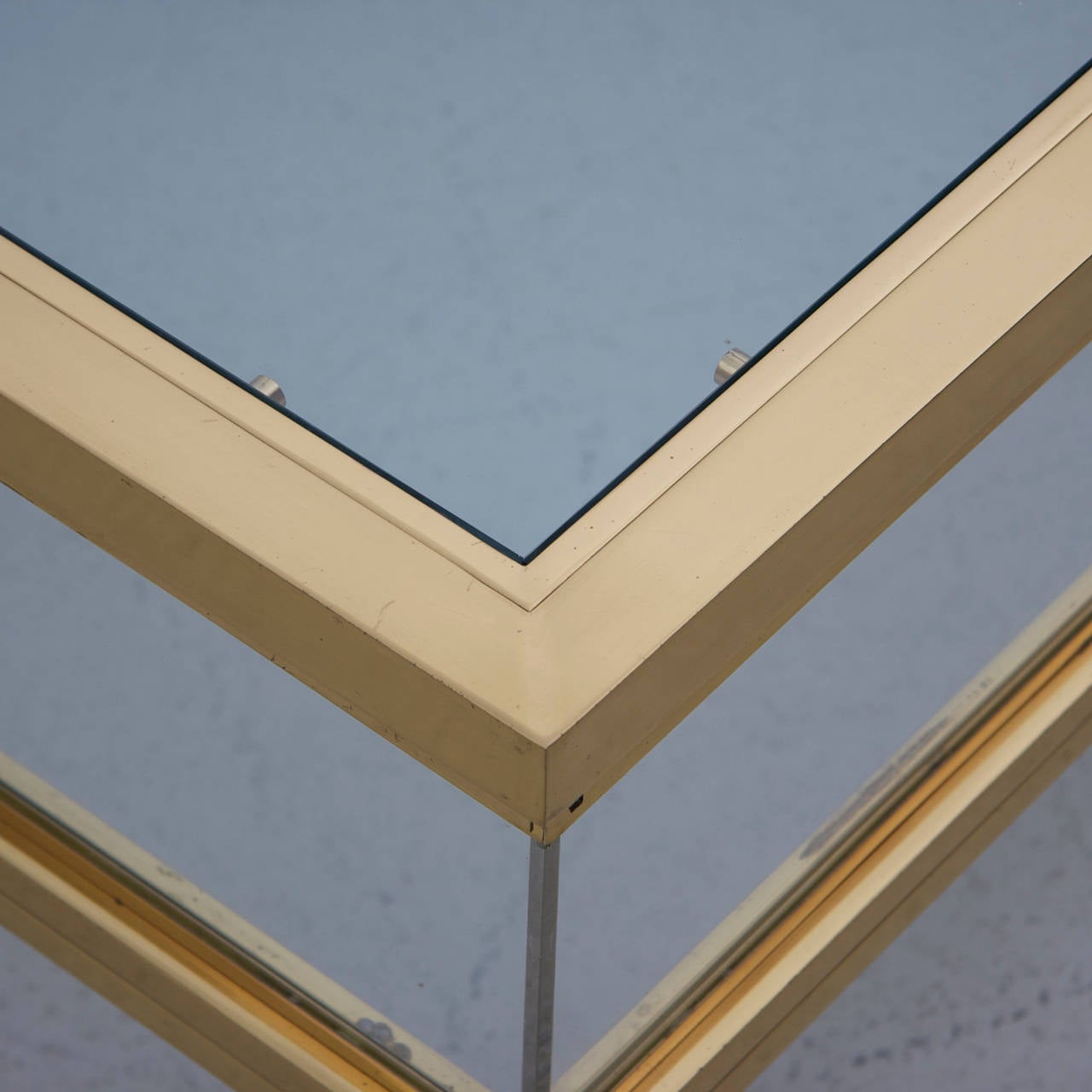 Very Rare Maison Jansen Sliding Glass Top Table in Gold at 1stDibs