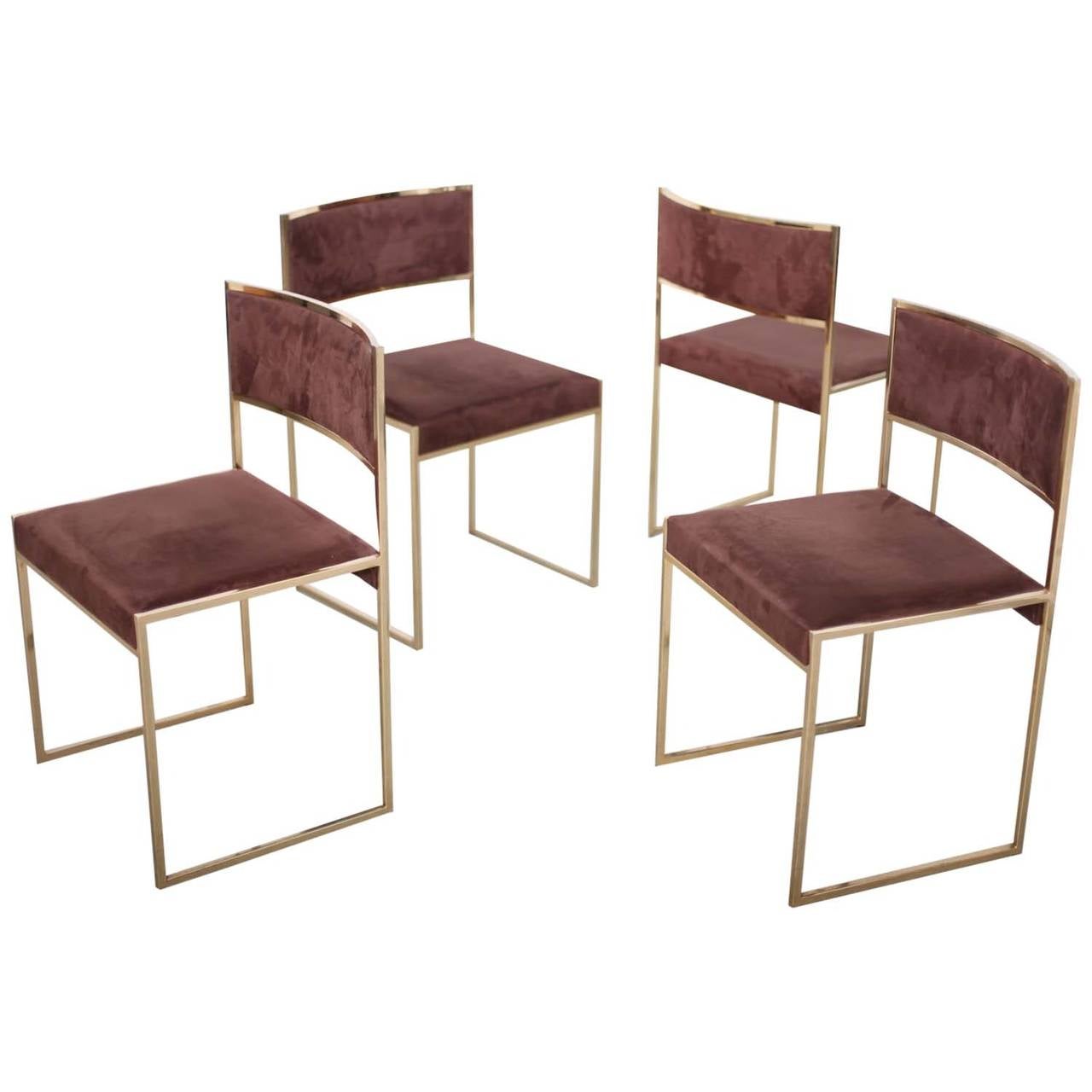 Set of Four Dining Chairs by Willy Rizzo at 1stDibs | willy rizzo ...