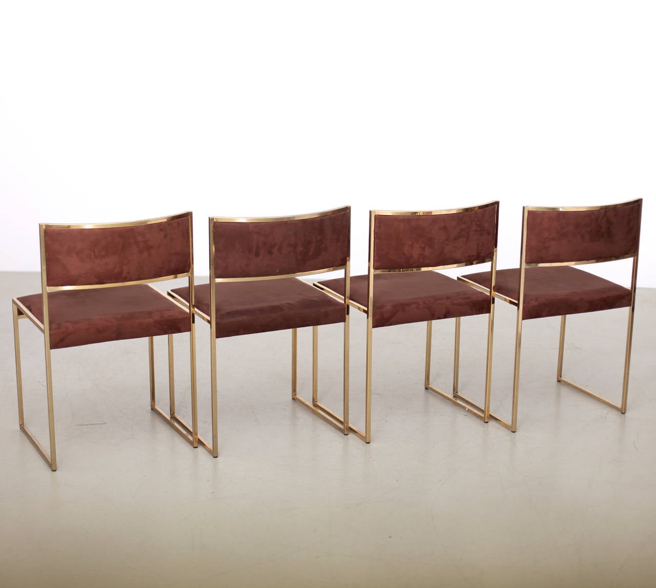 Set of Four Dining Chairs by Willy Rizzo at 1stDibs | willy rizzo ...