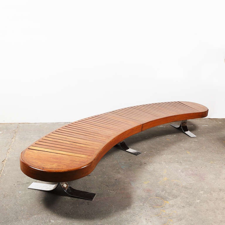 Curved Long Bench by Carlo Hauner at 1stDibs