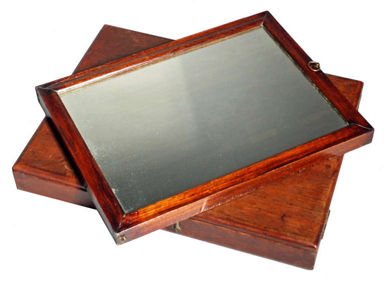 Antique Campaign Box Mirror at 1stDibs