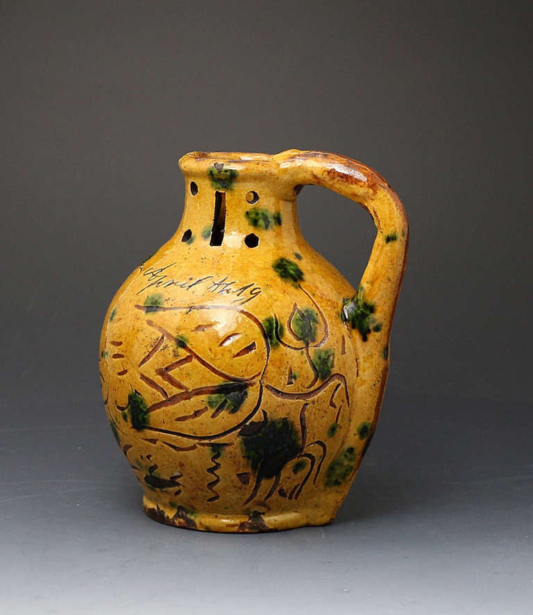 Antique Donyatt Pottery Puzzle Jug Early 19th Century Devon England at ...