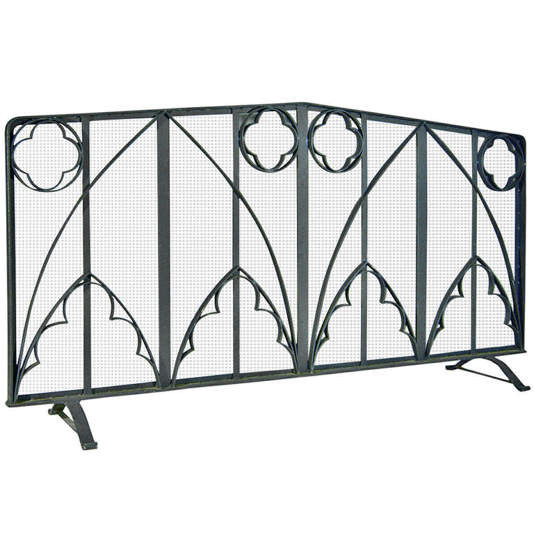 Wrought Iron Firescreen at 1stDibs