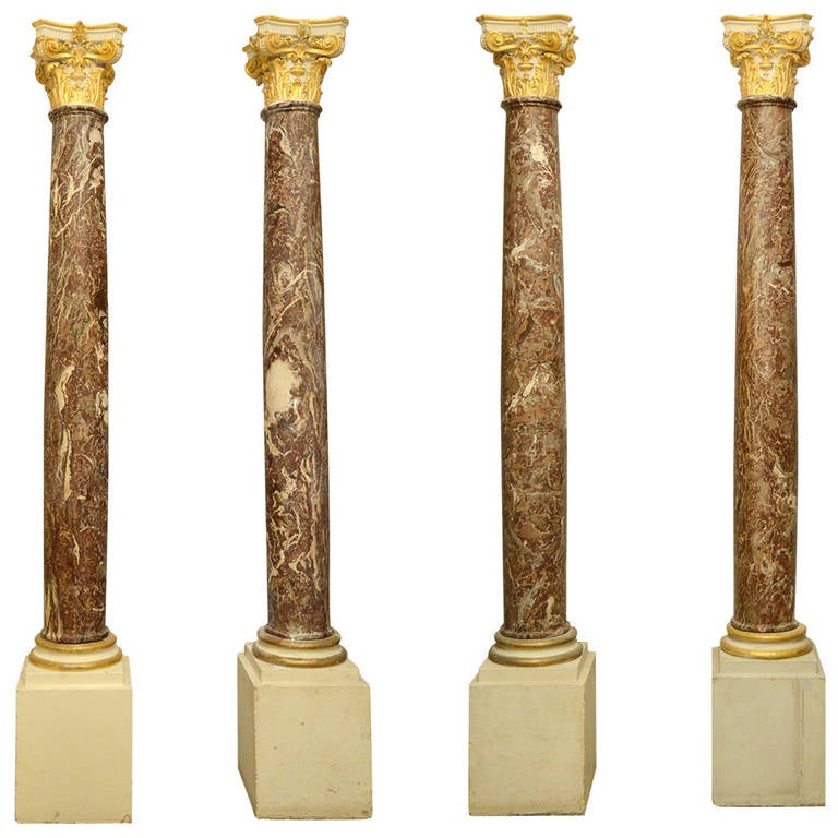 Rouge Royale Marble Columns For Sale at 1stdibs