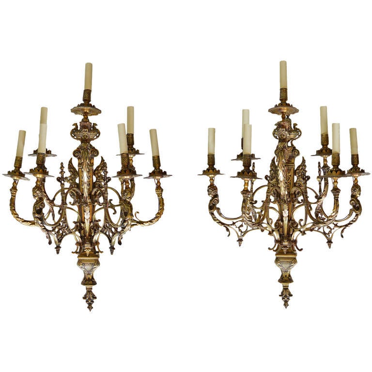 Gilt Metal Wall Appliques at 1stDibs