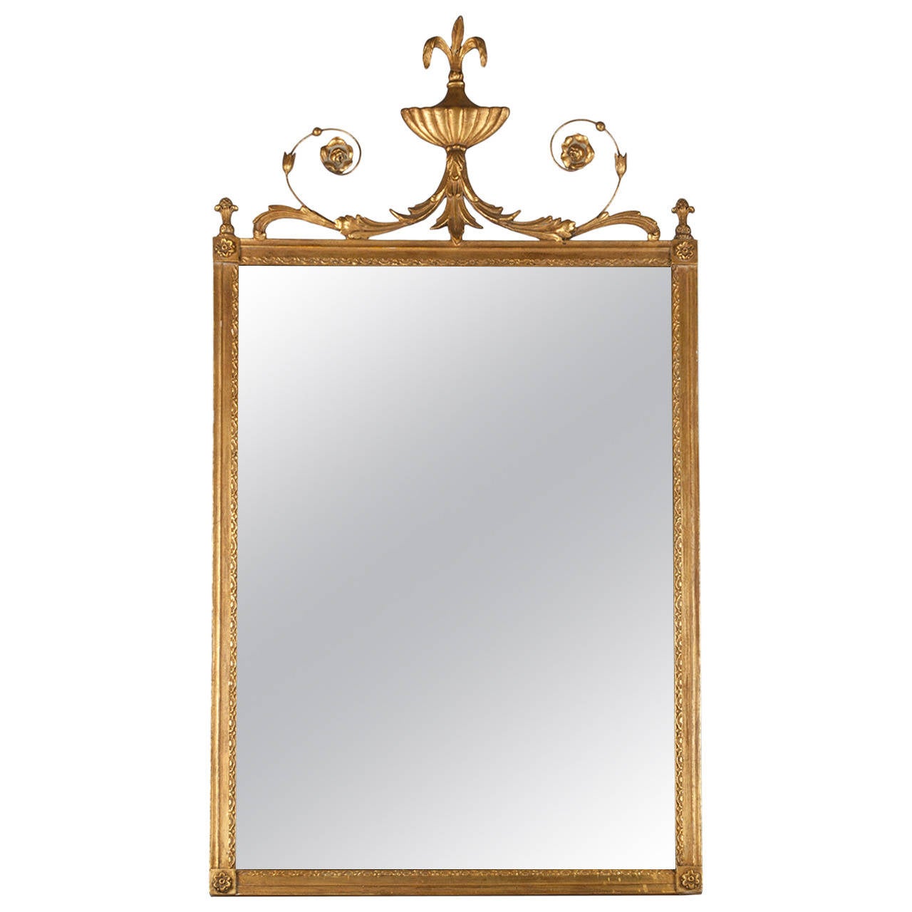 Gold Gilt Mirror with Urn Top at 1stDibs