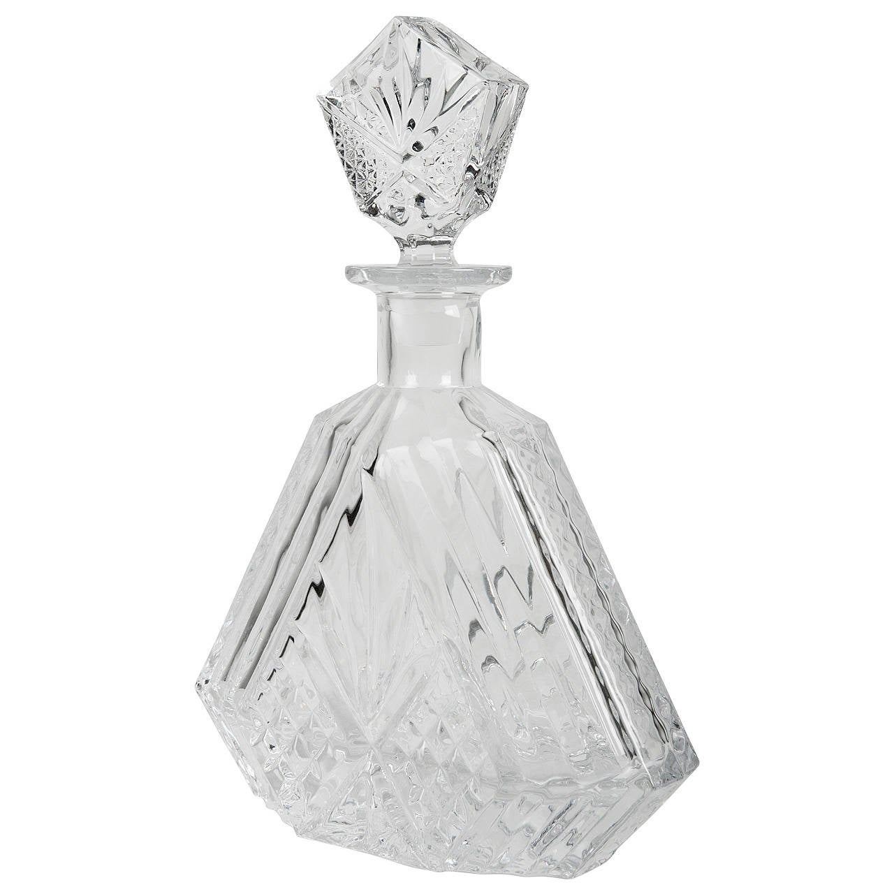 Antique Hexagonal Cut Crystal Decanter at 1stdibs