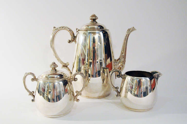 Silver Plate Coffee Set, 3 pc at 1stDibs