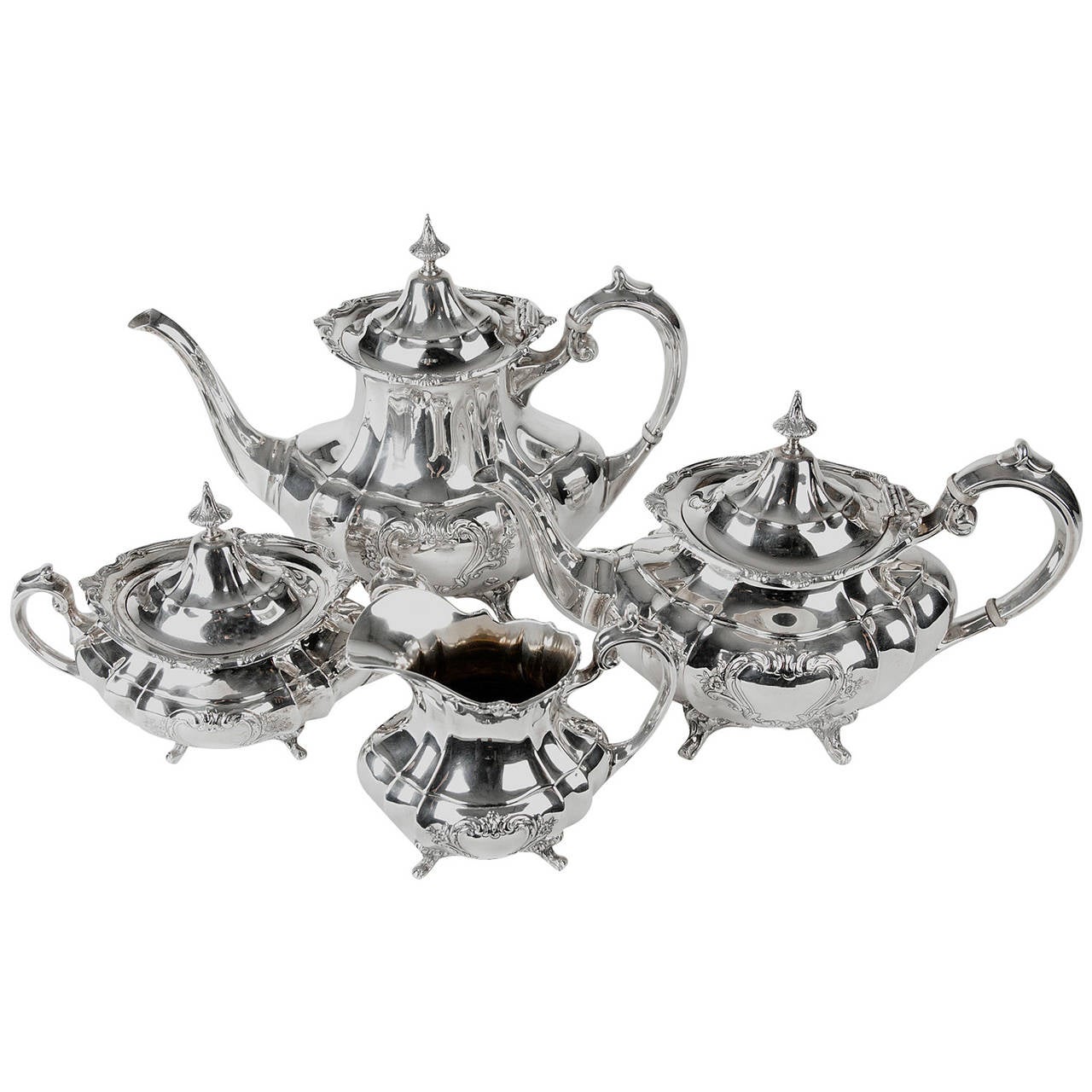 Vintage Sterling Silver Tea and Coffee service . For Sale at 1stDibs