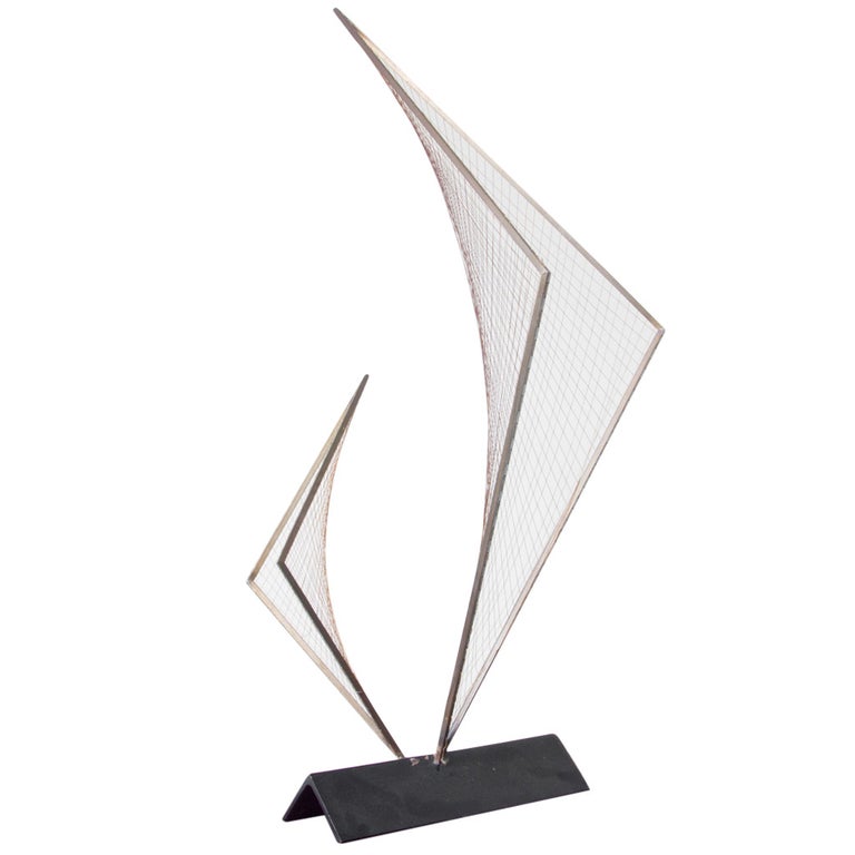 Brass and String Optical Sculpture For Sale at 1stDibs | string sculpture