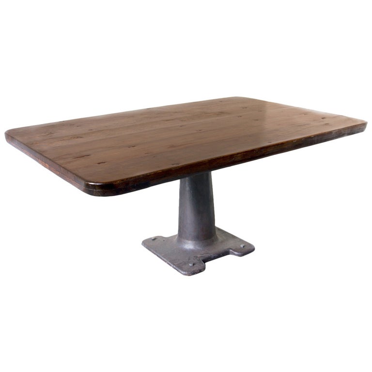 Machine Base Pedestal Table For Sale at 1stDibs