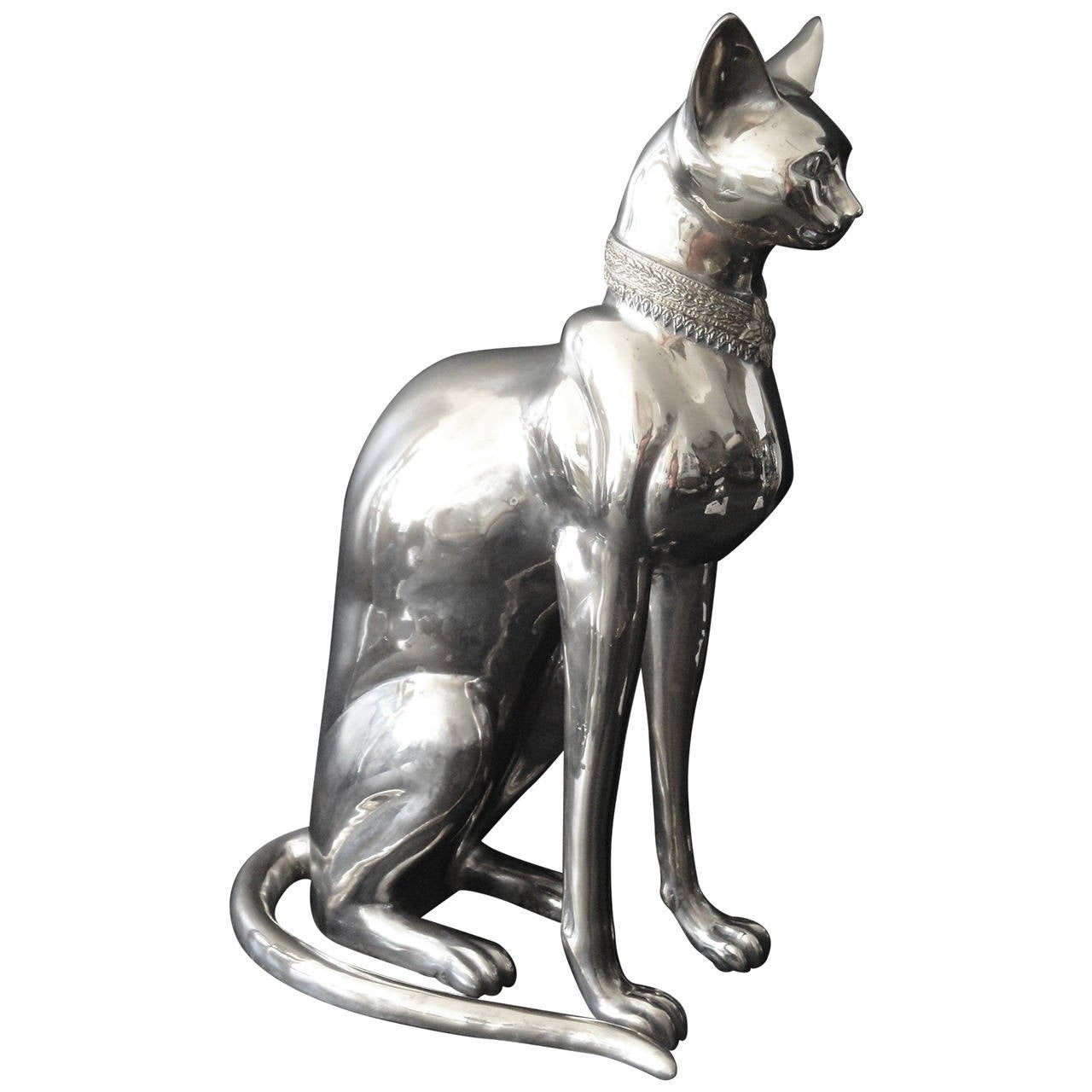 Brass Egyptian Cat Sculpture For Sale at 1stDibs | brass egyptian ...