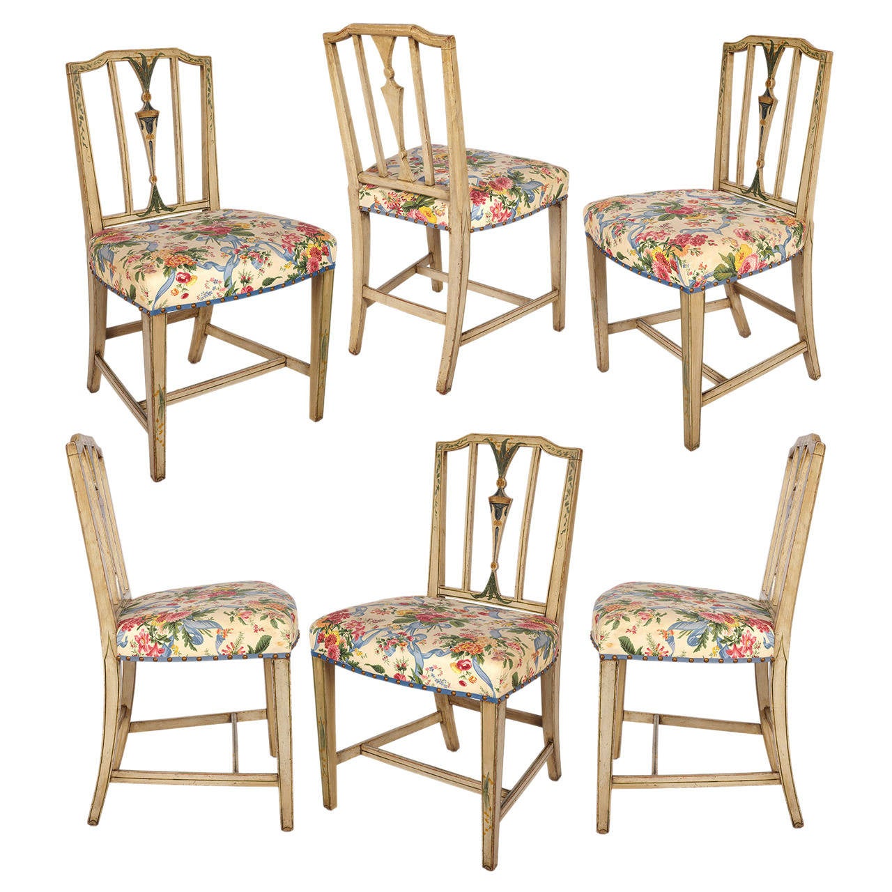 Set of Six Sheraton Dining Chairs c.1790 at 1stDibs