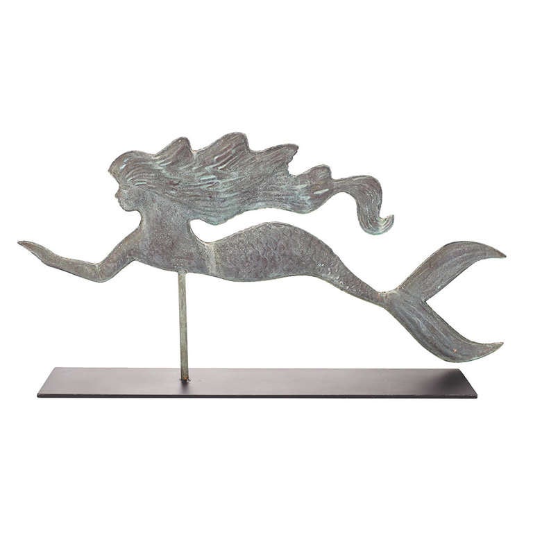 Early 20th Century Copper Mermaid Weathervane at 1stDibs