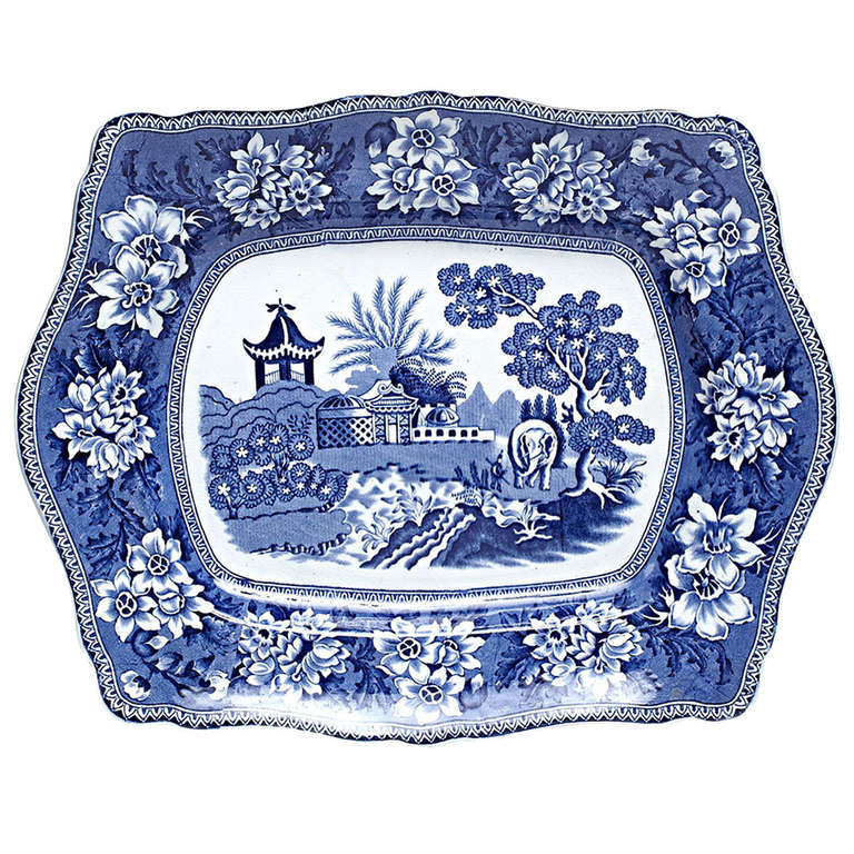Large Elephant Transfer-Ware Platter at 1stDibs