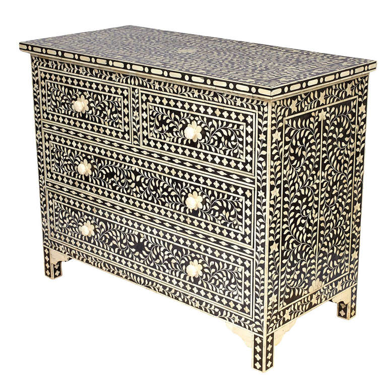 Black Bone Inlay Chest at 1stDibs