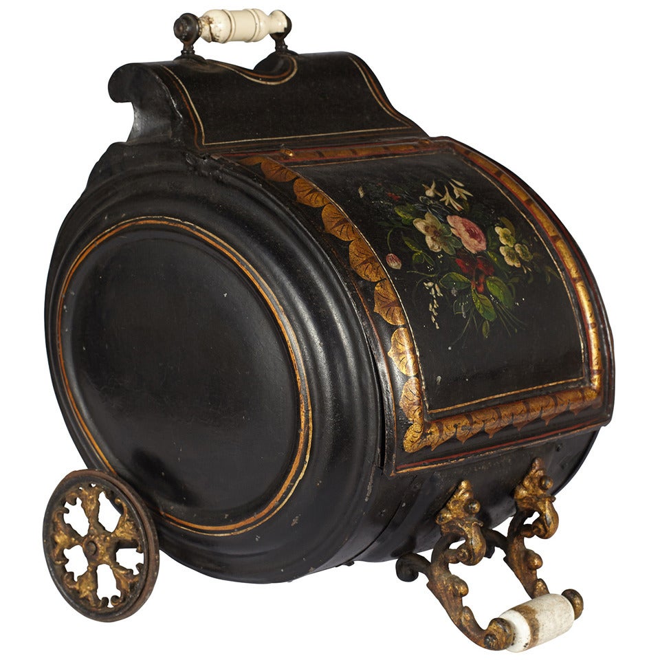 Victorian Painted Tole Coal Bin at 1stDibs